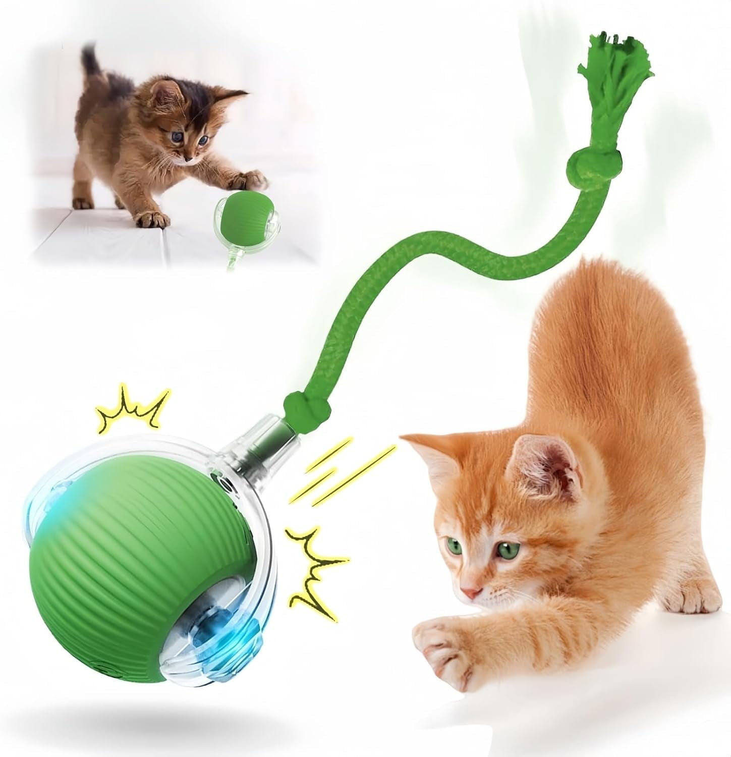 Interactive Cat Toy Balls, 2025 Upgraded Cat Toys for Indoor Cats ...