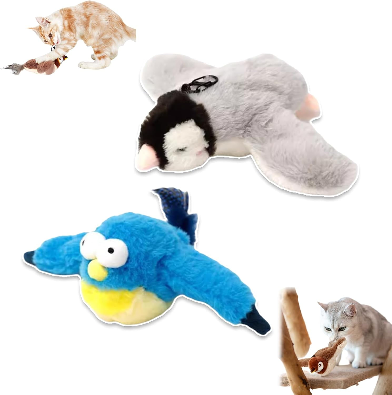 Interactive Cat Toy, Flappy Chase Cat Toy, Flappy Bird Cat Toy Flying ...