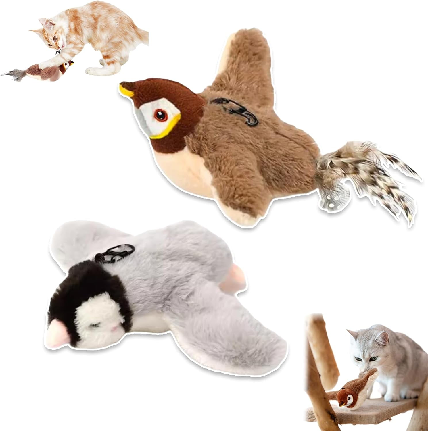 Interactive Cat Toy, Flappy Chase Cat Toy, Flappy Bird Cat Toy Flying ...