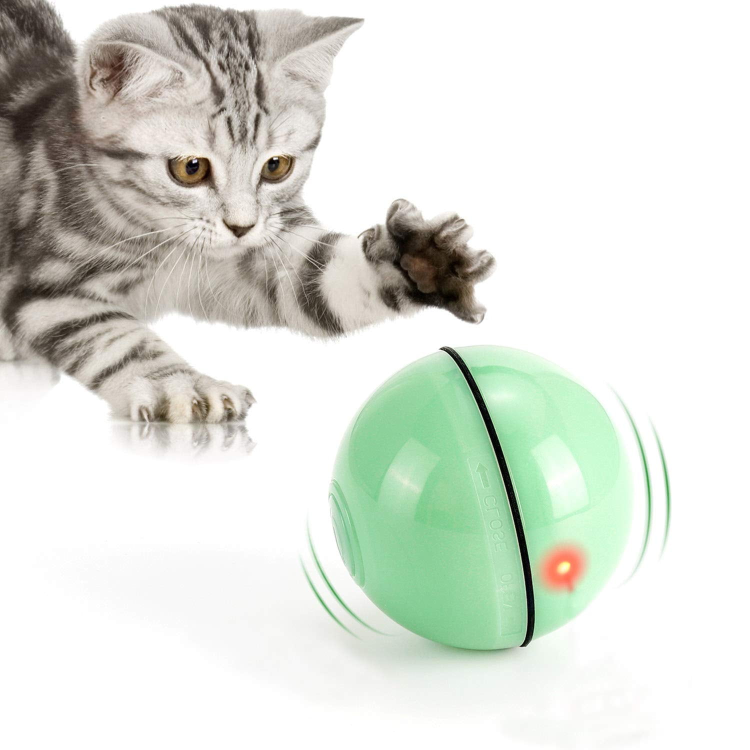 Interactive Cat Toy With Led Light, 360 Degree Self Auto Rotating Smart ...