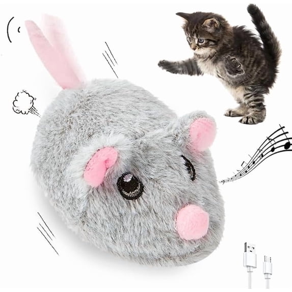 Interactive Cat Toy Moving Mouse with Magic Tail, Automatic Mouse Toy ...