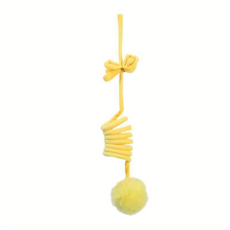 Interactive Cat Toy with Pom Pom & Hanging Spring Ball - Colorful ...