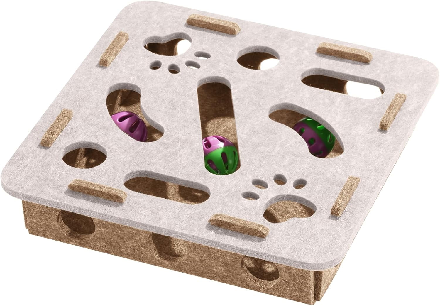 Interactive Cat Toy Puzzle Toys for Indoor Cats Felt Maze Box Kittern ...