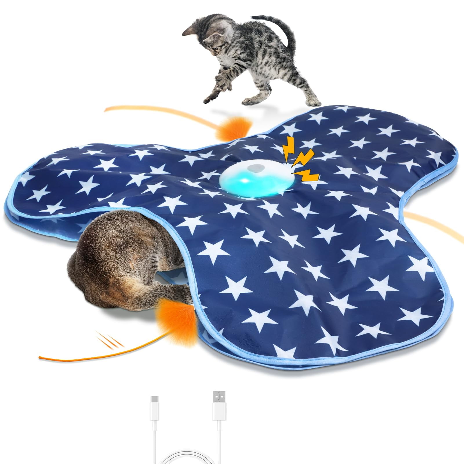 Interactive Cat Toy Rechargeable, Cat Exercise Toys For Indoor Bored ...