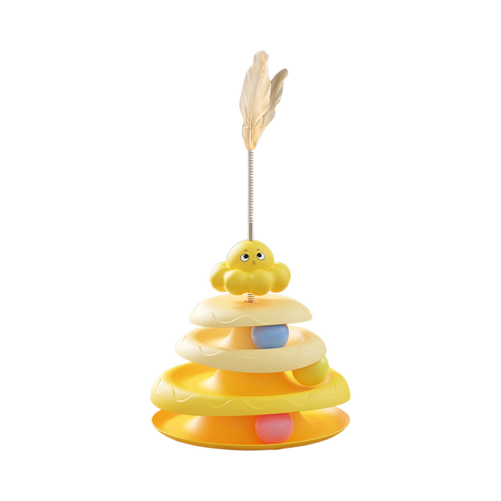 Interactive Cat Toy Spinner Track Play Set with Balls, 360° Rotating ...