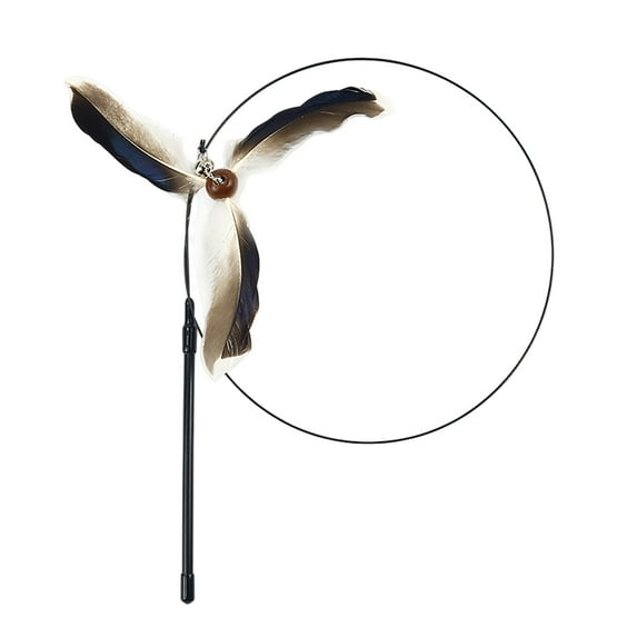 Interactive Cat Toy Wand with Long Rod and Replaceable Tips for Play ...