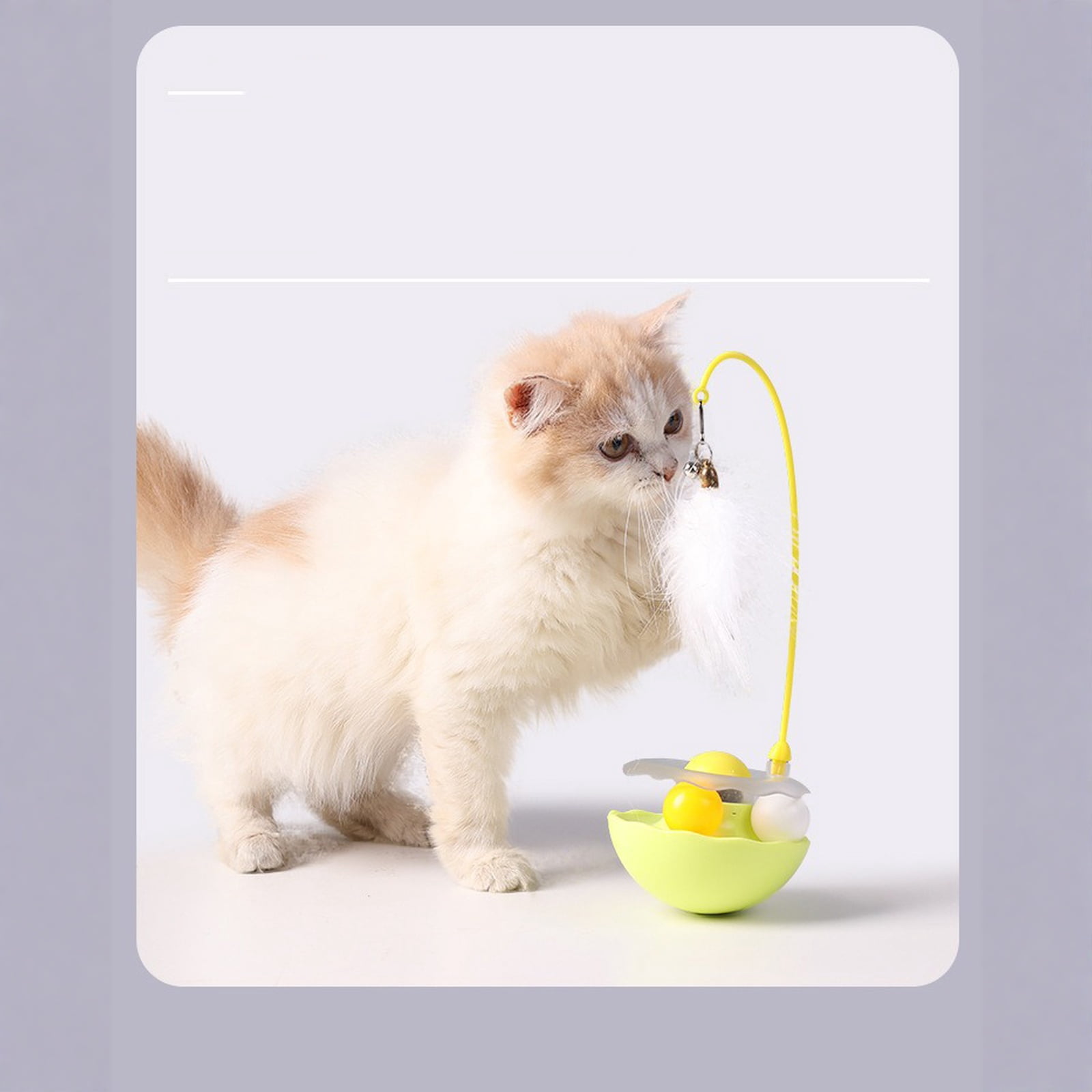 Interactive Cat Toy with Rolling Ball Track - Teaser Wand with Catnip ...