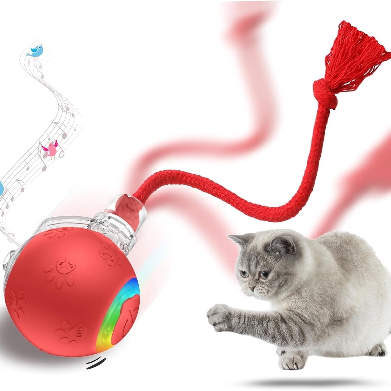 Automatic Rolling Ball Toy for Indoor Cats: Motion-Activated with ...