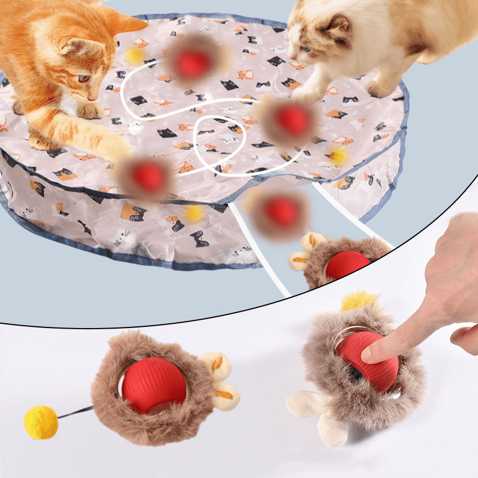 Interactive Cat Toys Ball Fast Rolling in Pouch, Motion Activate ...