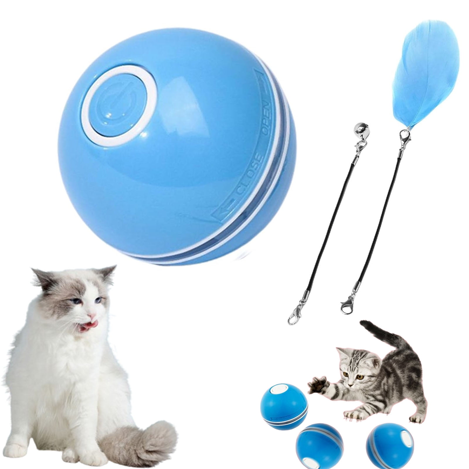 Interactive Cat Toys Ball for Indoor CatsRobo Mouse Motion Cat Ball,Two ...