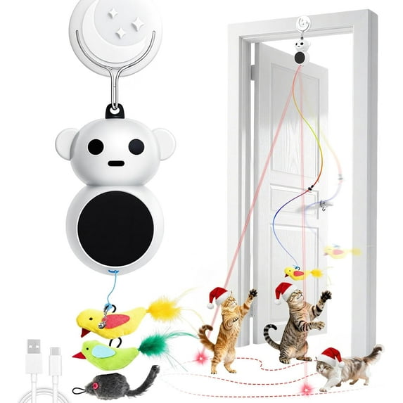 Interactive Cat Toys for Indoor Cats: 2 in 1 Laser Pointer Cat Toy with ...