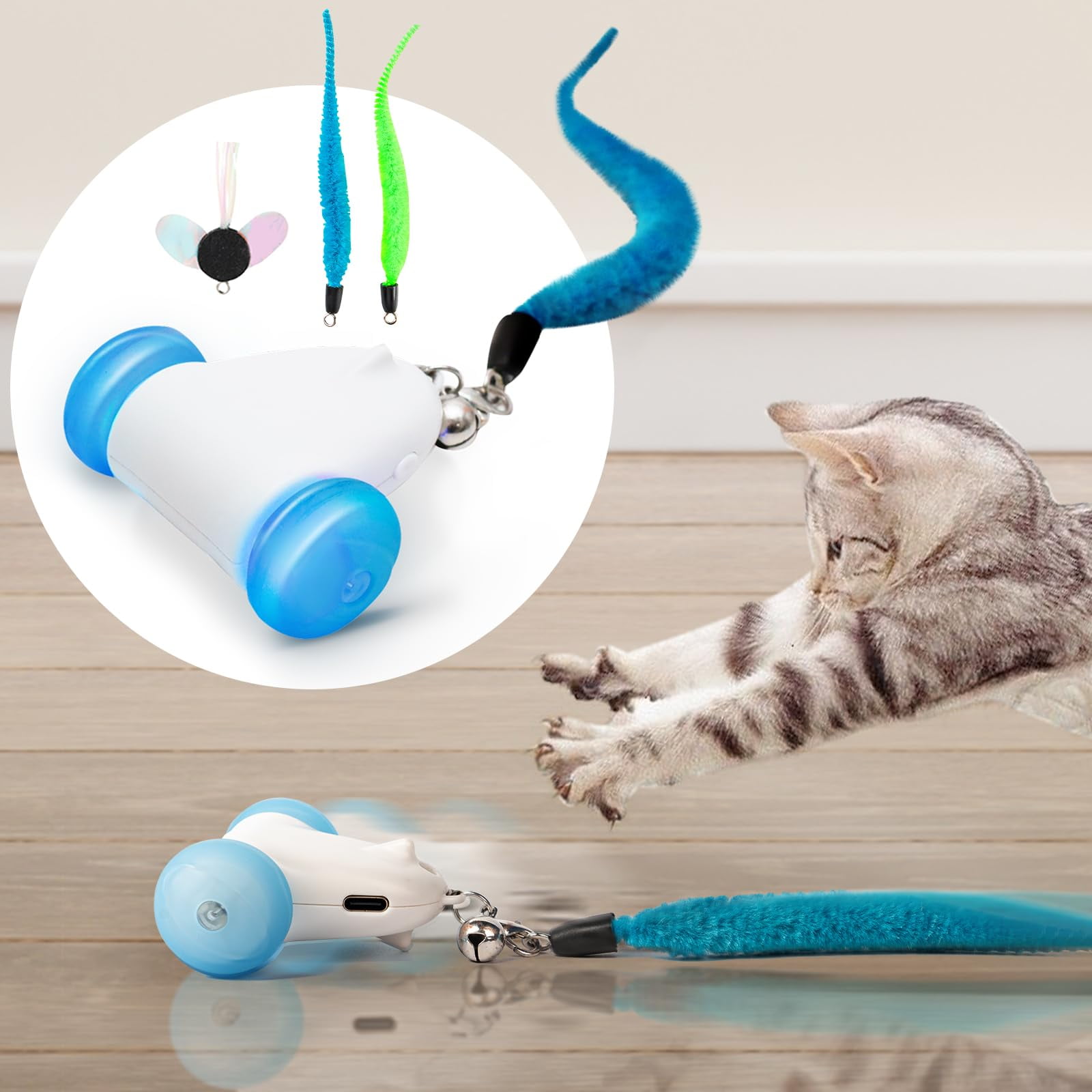 Interactive Cat Toys for Indoor Cats, 2-Speed Smart Automatic Cat Mouse ...