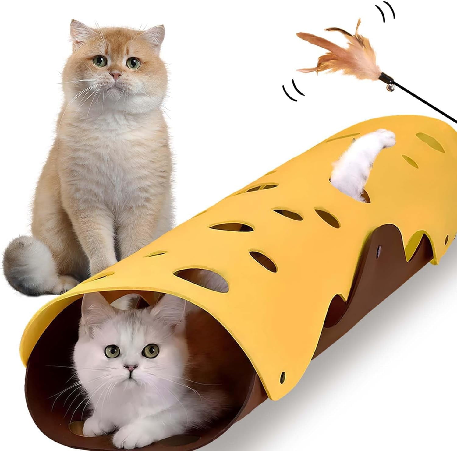 Interactive Cat Toys for Indoor Cats - Multifunctional Felt Cat Tunnel ...
