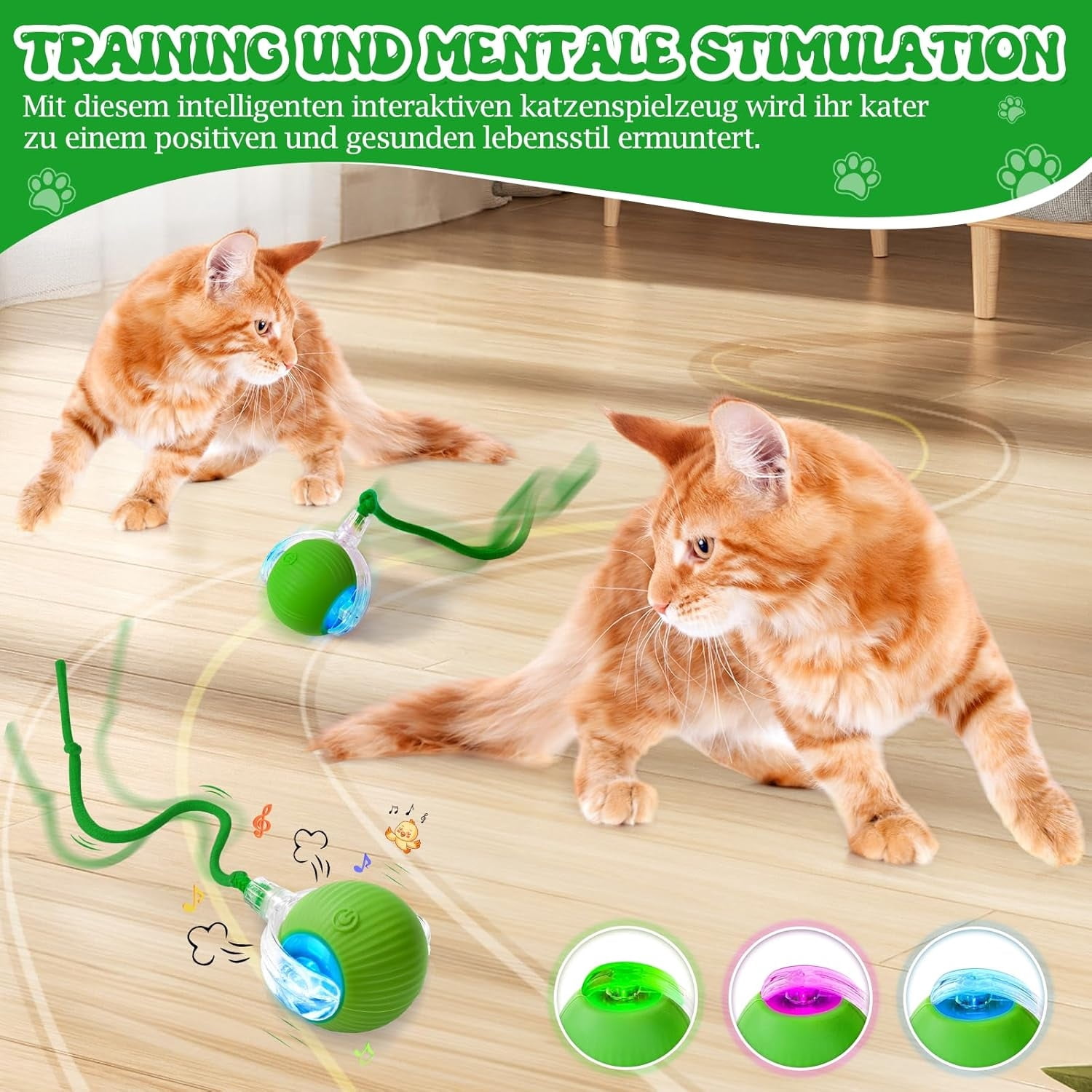 Interactive Cat Toys for Indoor Cats - Puppy Toys Ball with Tail ...