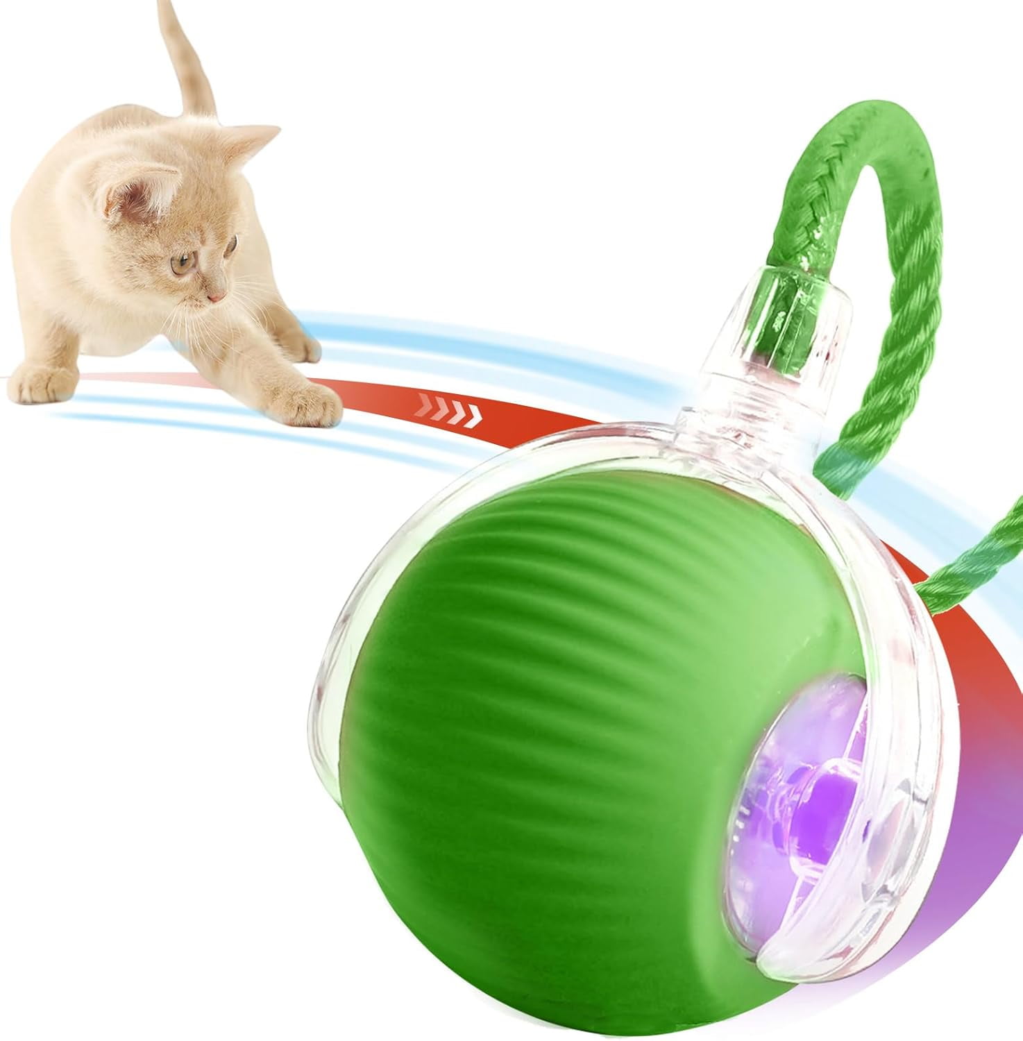 Interactive Cat Toys for Indoor Cats, Rechargeable 360° Automatic ...