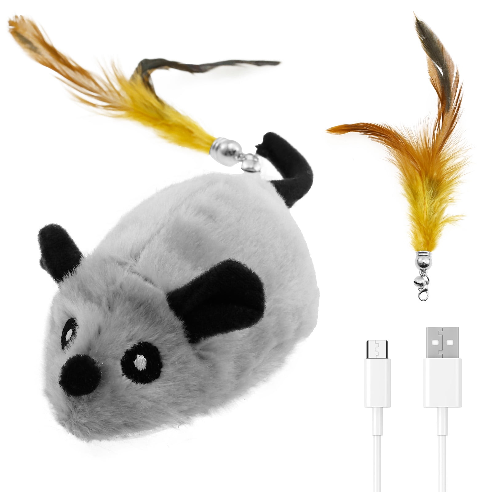 Interactive Cat Toys Mouse for Indoor Cats Rechargeable LED Cat Mouse ...