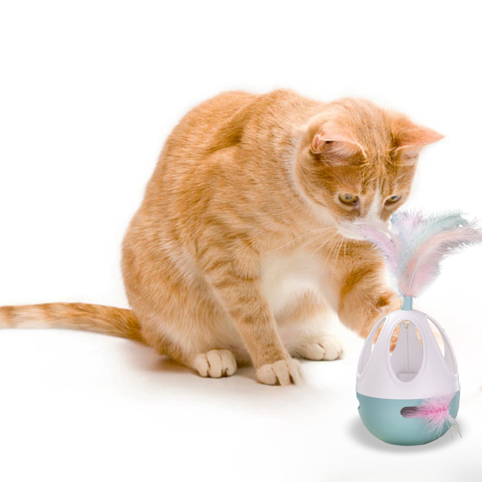 Interactive Cat Toys Retractable Wand with Feather Teaser for Indoor ...