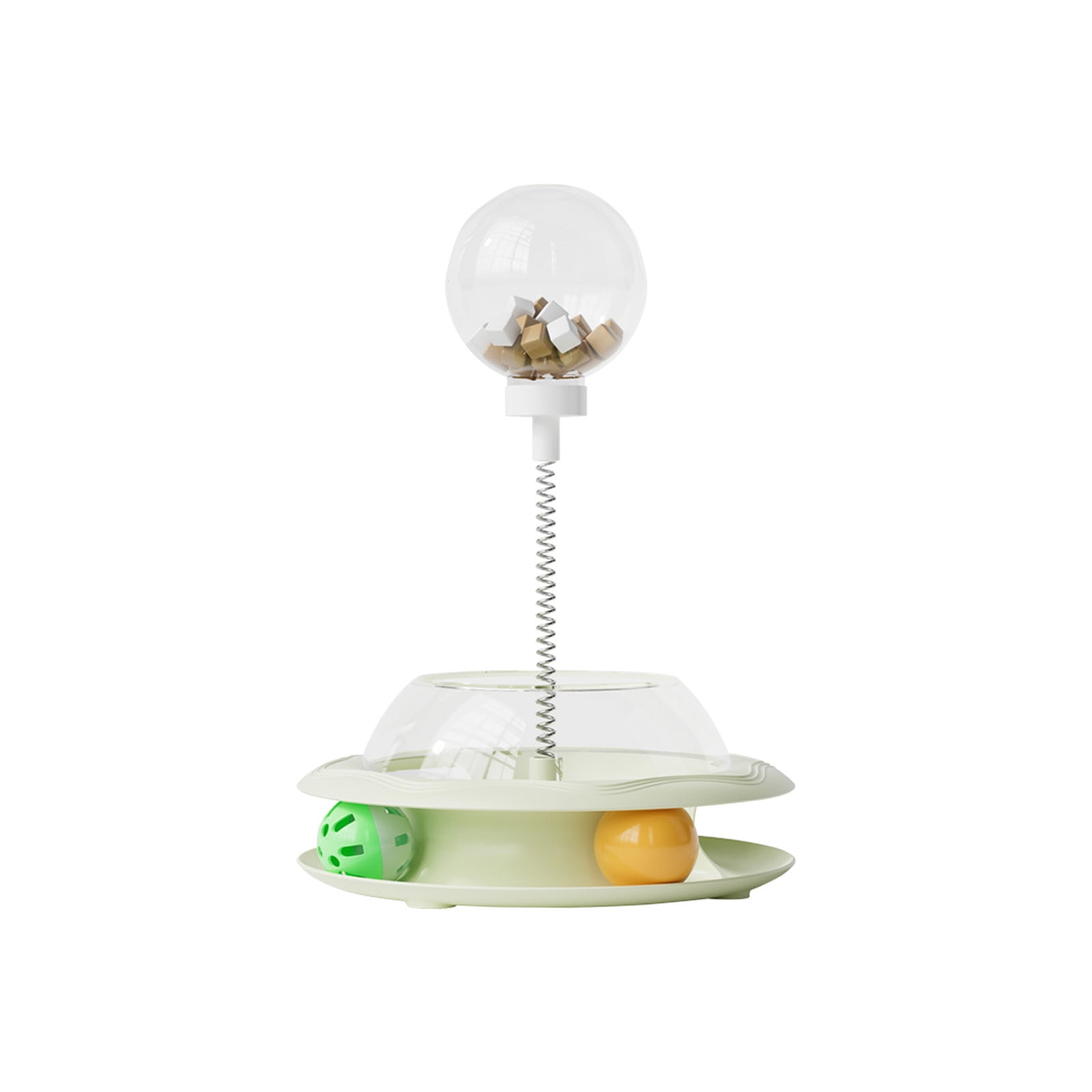 Interactive Cat Toys with Snacks Dispenser - Transparent Track Ball ...