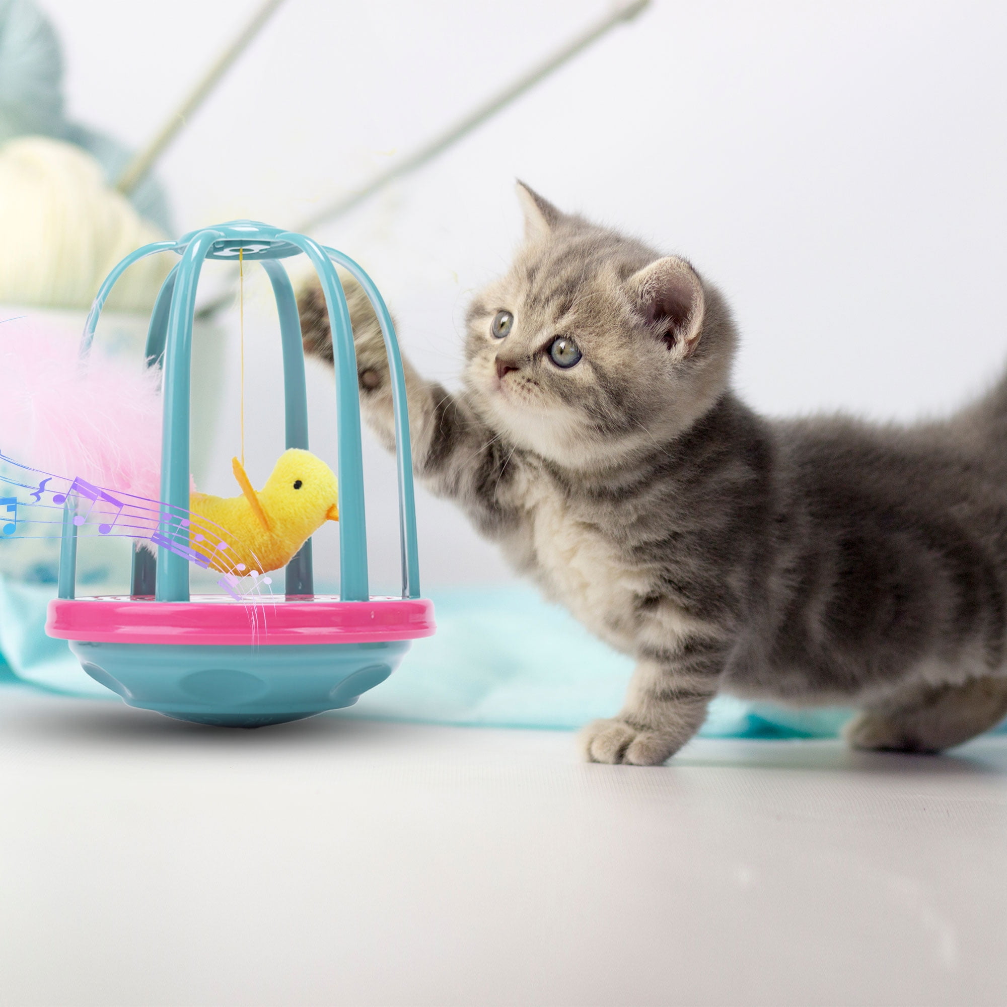 Interactive Cat Toys With Music for Indoor Cats,Motion Activated Kitten ...