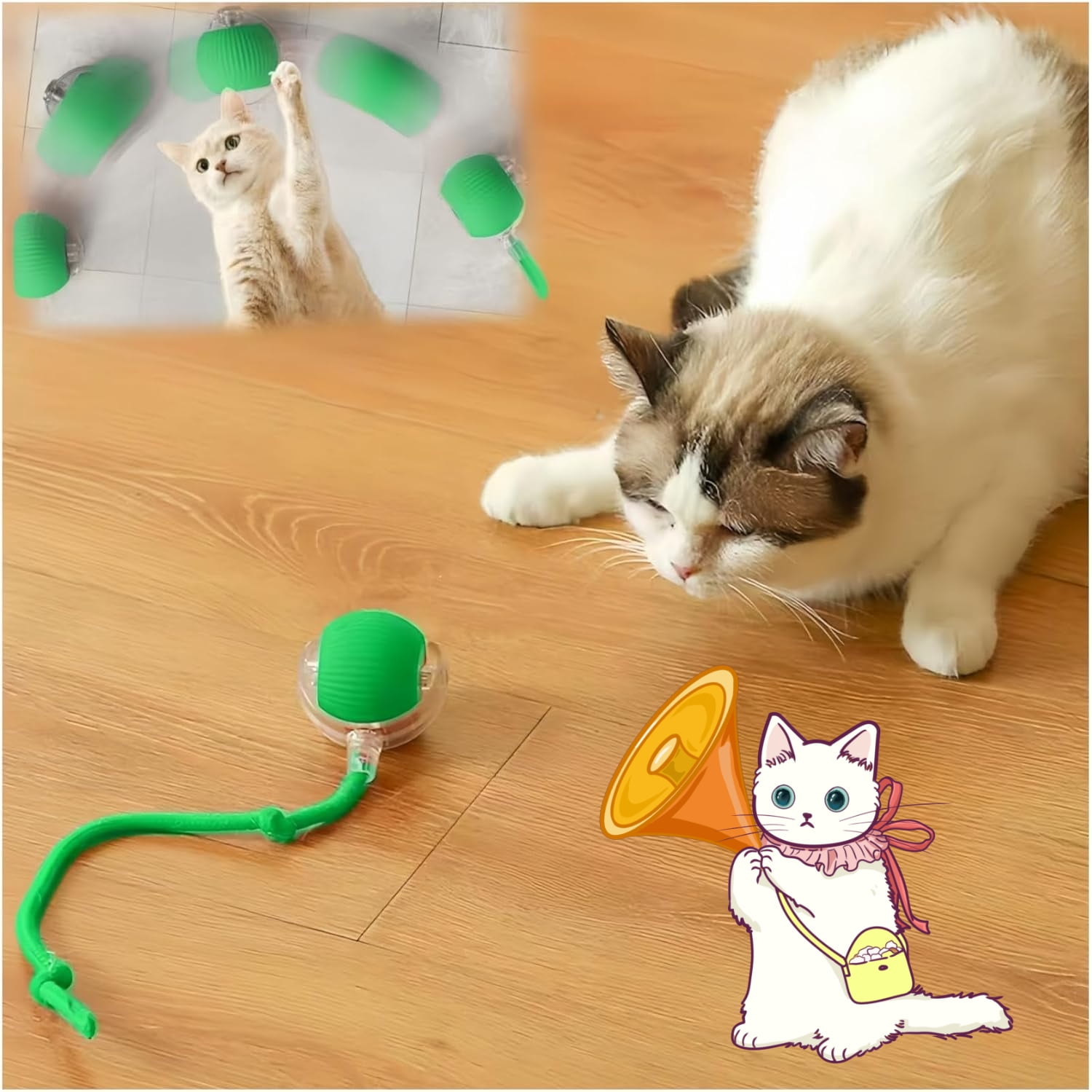 Interactive Cat Toys for Indoor Cats,2025 New Agility Move Cat Balls ...