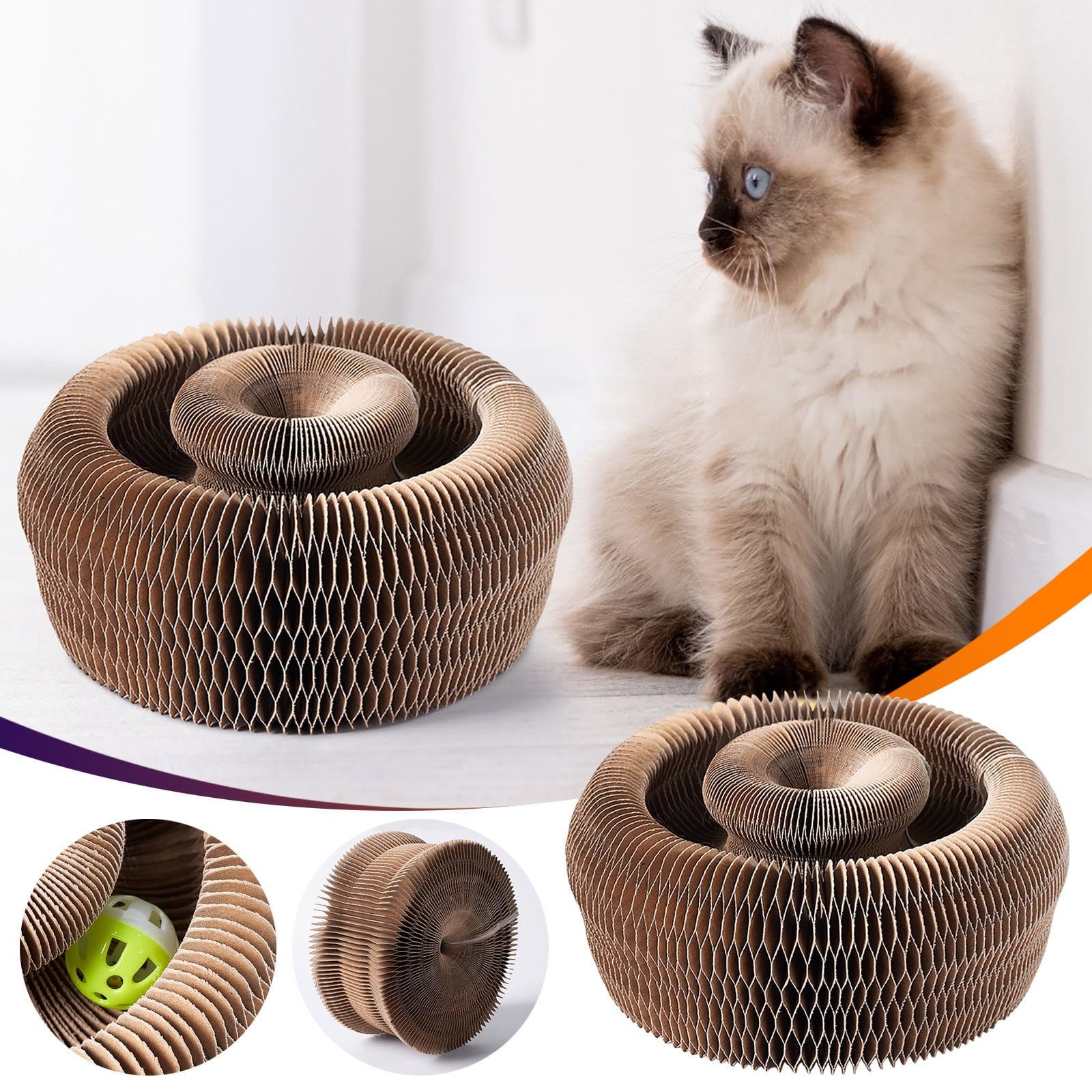 Interactive Cat Track Toy with Magnetic Tunnels for Indoor Cats, Mental ...