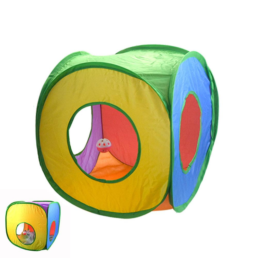 Interactive Cat Tunnel Crawl Toy Collapsible Soft Up Cat Cube, Outdoor ...