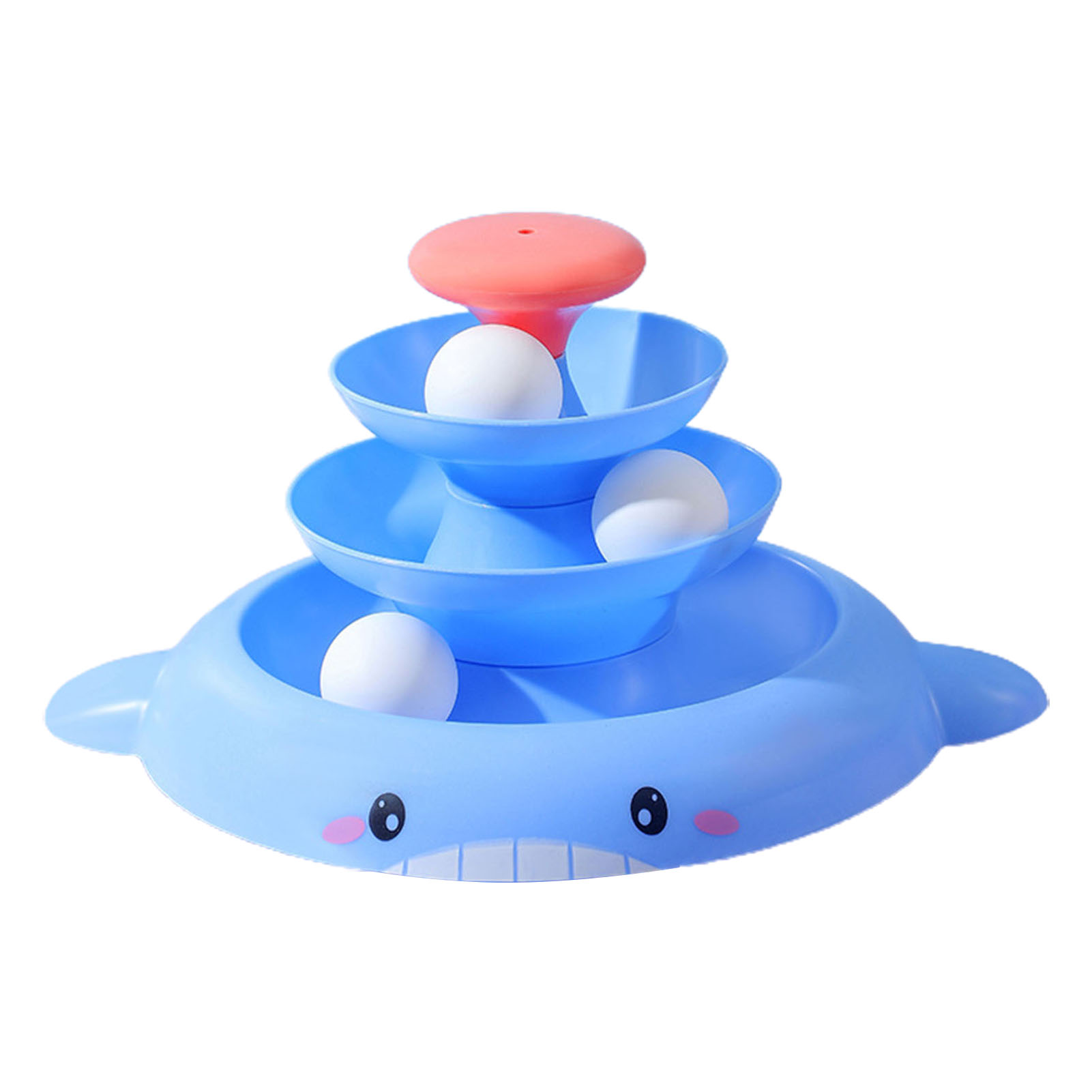 Interactive Cat Whale-shaped Bell Ball Toy - Fluffy Feather ...