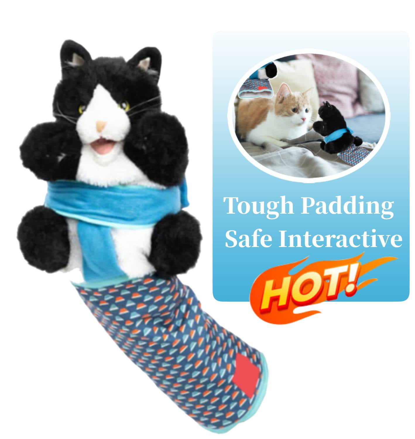 Interactive Cat Wrestling Hand Puppet Cat Puppet Wrestle Durable Plush ...