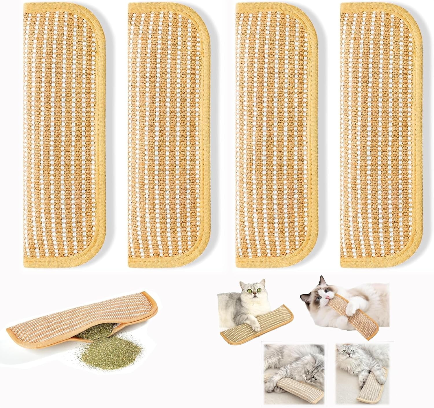 Interactive Catnip Chew Toy 2 Pack Catnip Kicker Soft Sisal Pillow for ...