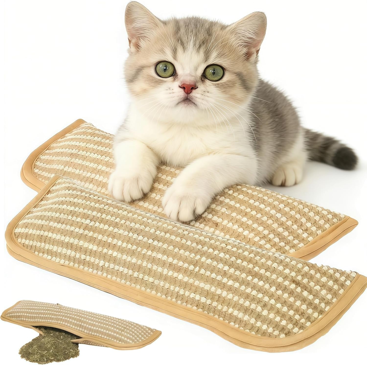 Interactive Catnip Chew Toy，2026 New Fun Sisal Pillow, contains organic ...