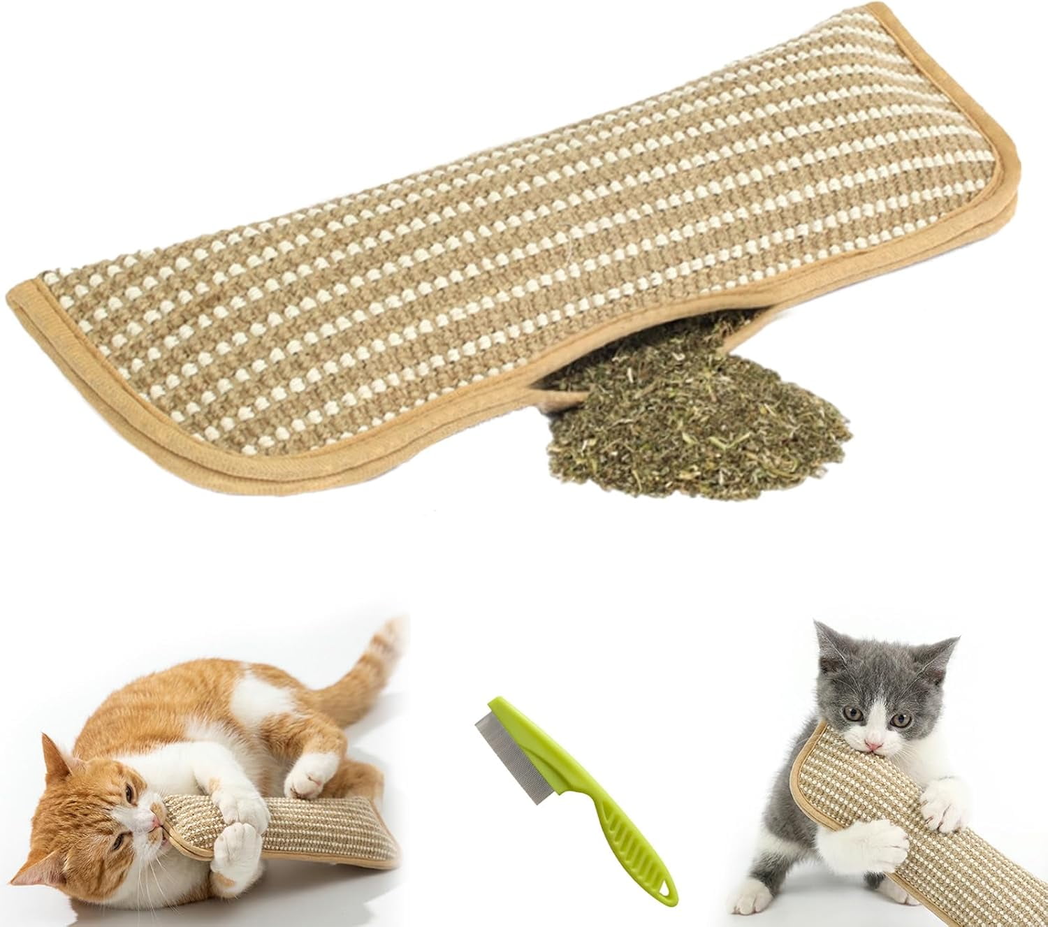 Interactive Catnip Chew Toy, Catnip Kicker Pillow Toy with 6000mg ...