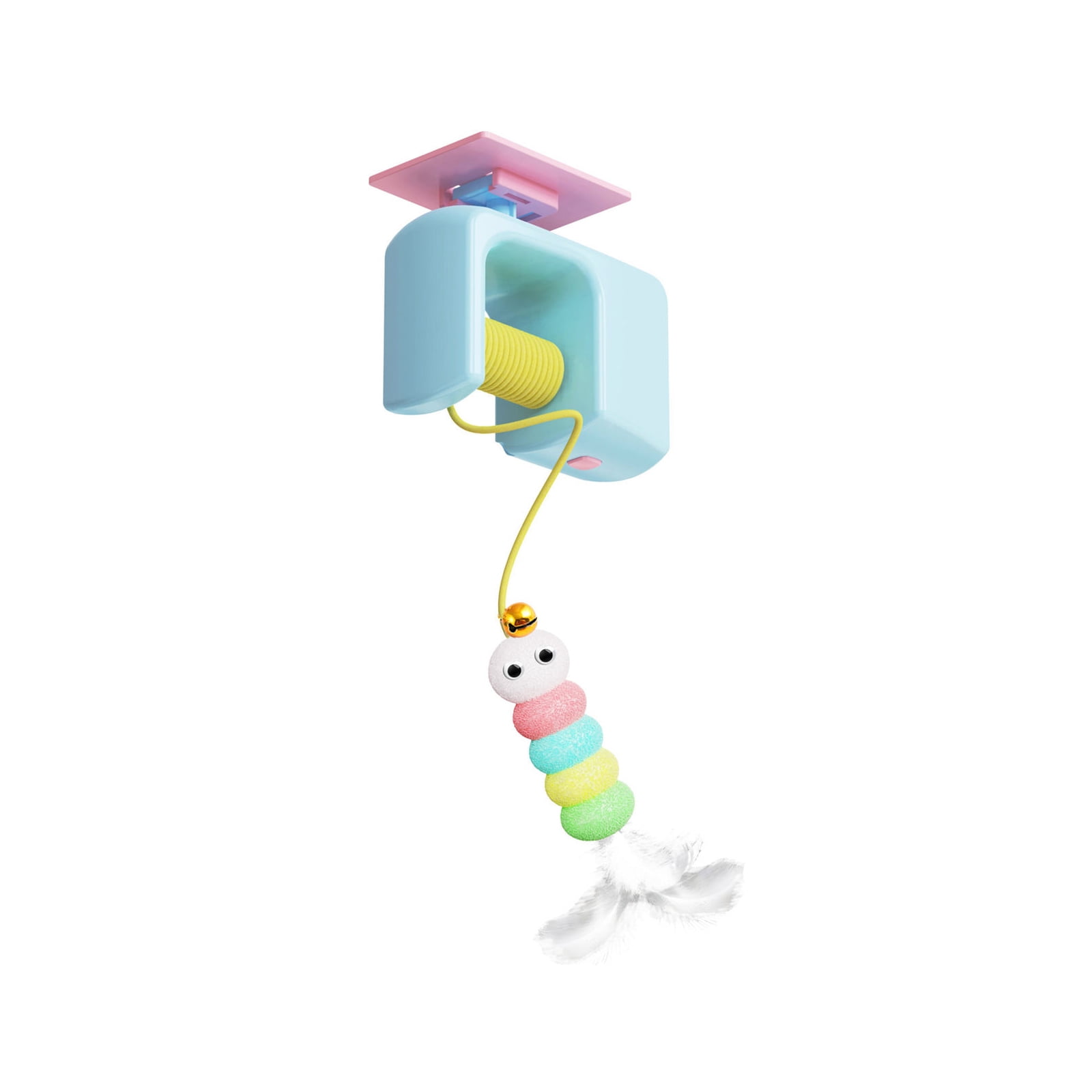 Interactive Cats Swing Toy With Bells Feathered Elastic Rope For Stress ...