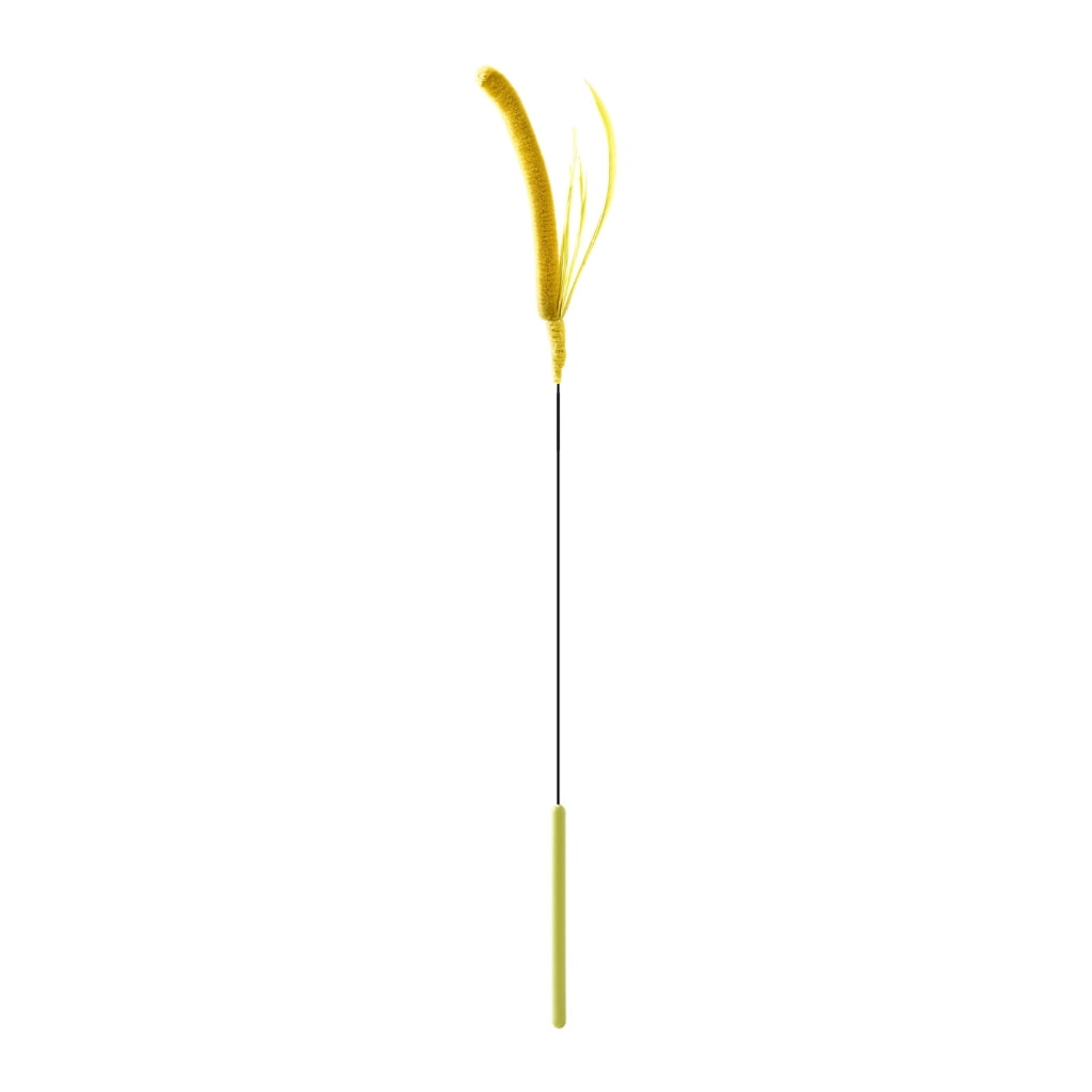 Interactive Cats Teaser Toy Wand with Furry Faux Grass for Indoor Play ...