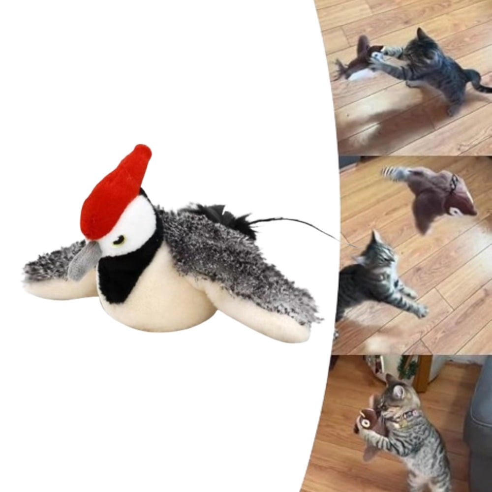 Remote Control Interactive Chirping Bird Cat Toy, Flapping Bird Cat Toy ...
