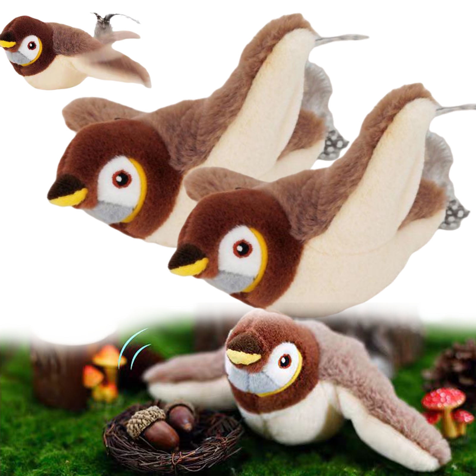 Interactive Chirping Bird Cat Toy, 2025 New Flying Interactive Flapping ...