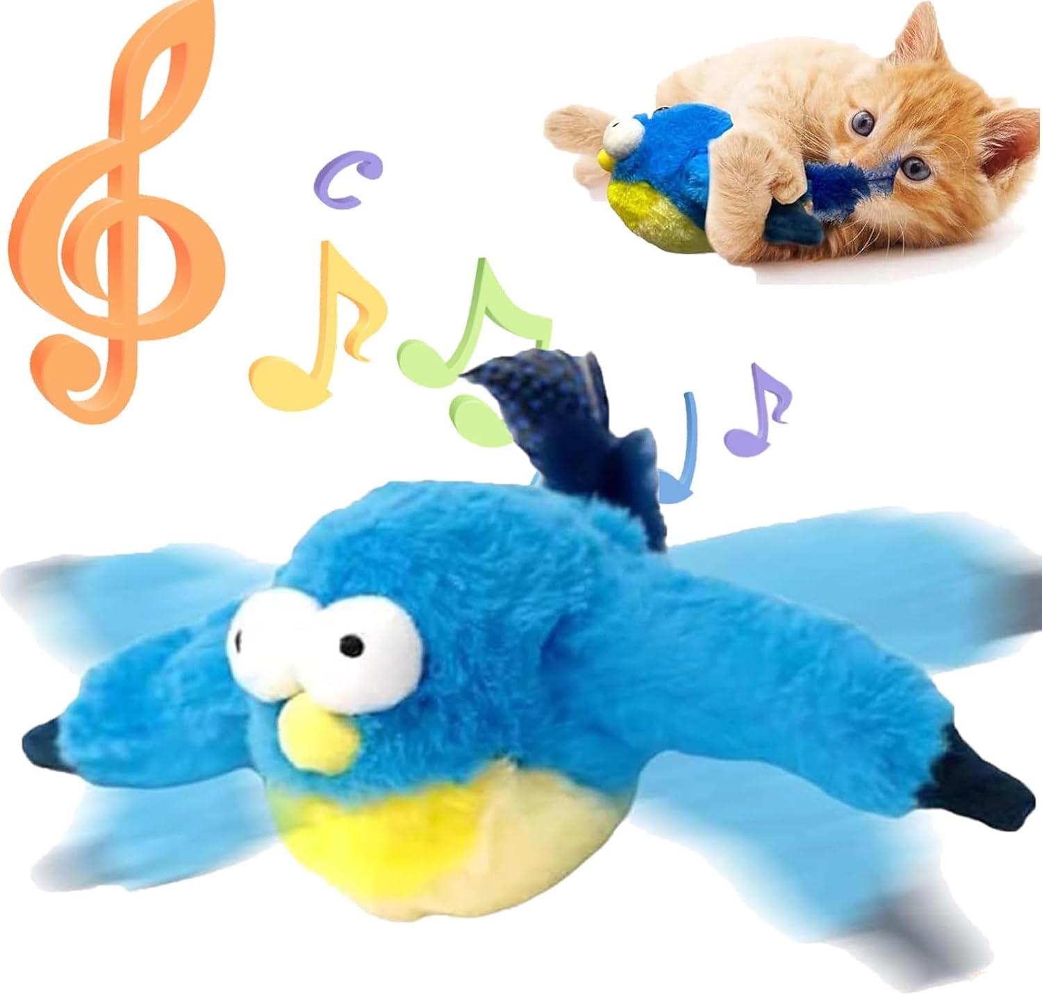 Interactive Chirping Bird Cat Toy, Flapping Bird Cat Toy, Simulated ...