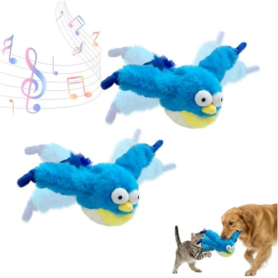 Interactive Chirping Bird Cat Toy with Flapping Wings, Rechargeable Toy ...
