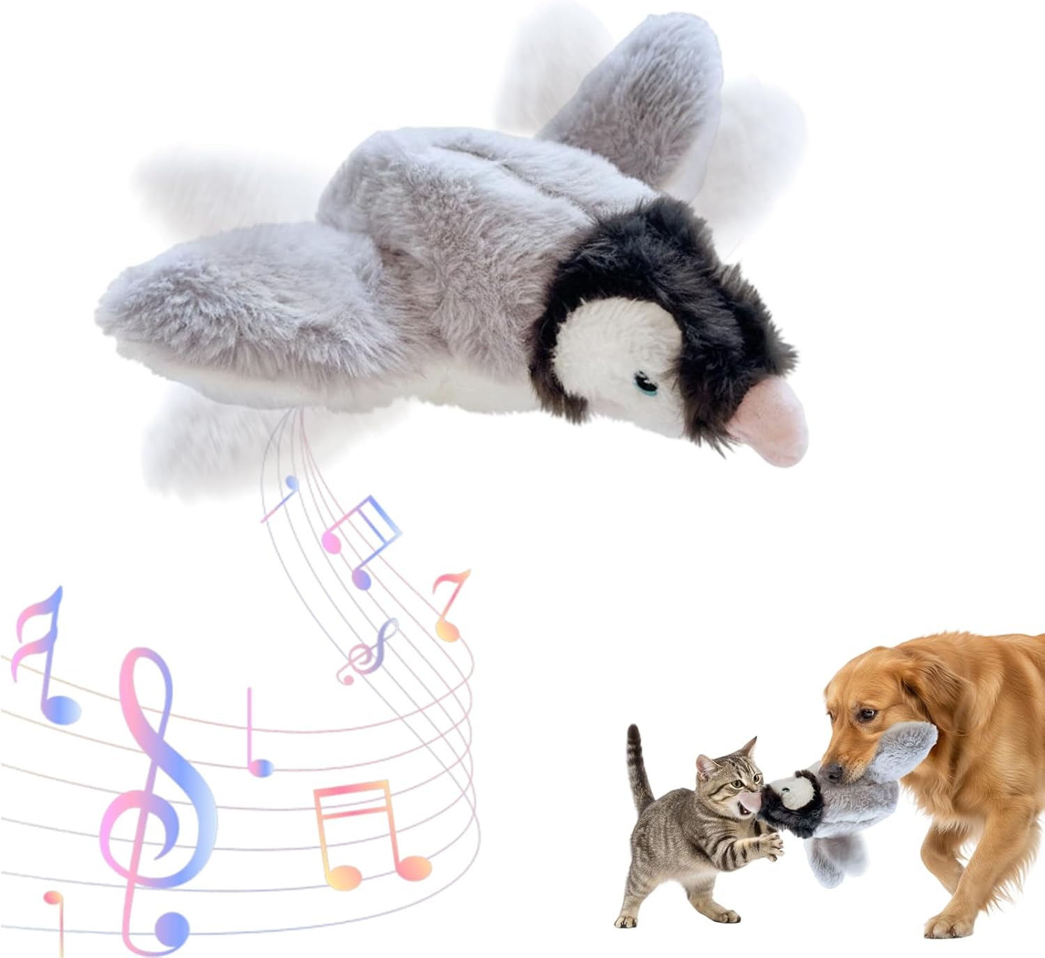 Interactive Chirping Bird Cat Toy with Flapping Wings, Rechargeable Toy ...