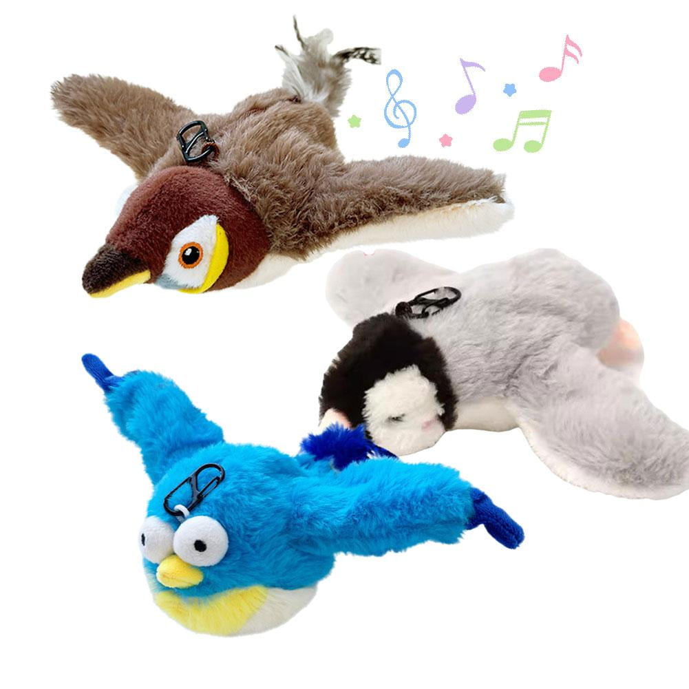 Interactive Chirping Bird Cat Toys with Flapping Wings, 2025 New Electric Cat Toy for Indoor ...