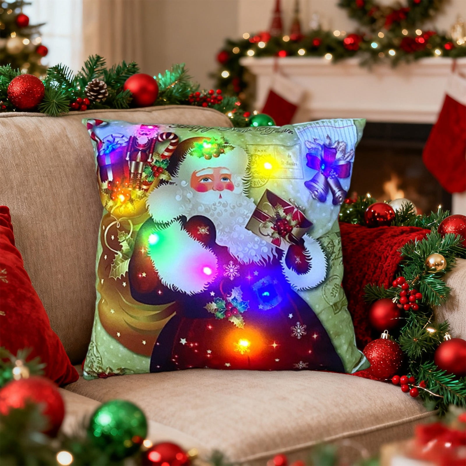 Interactive Christmas LED Pillows as Holiday Gifts with Flash or Stay ...