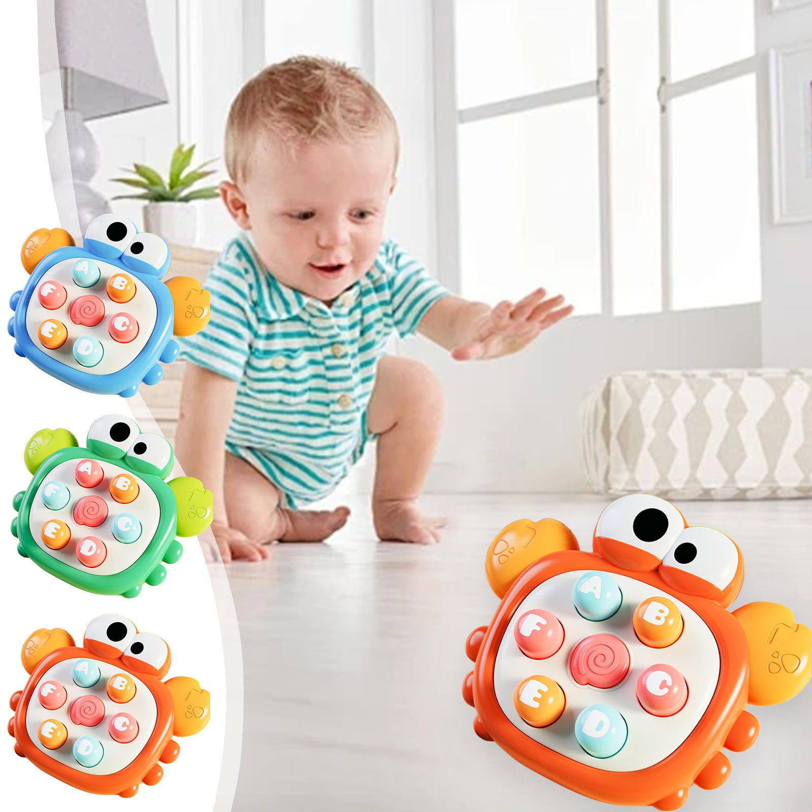 Interactive Crab Shape Sensory Toy | Tactile Stress Relief Fidget ...