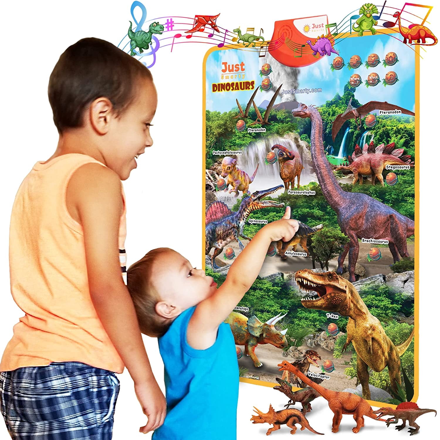 Interactive Dinosaur Toys Learning Poster | Dinosaur Toys for Kids 3-5 ...