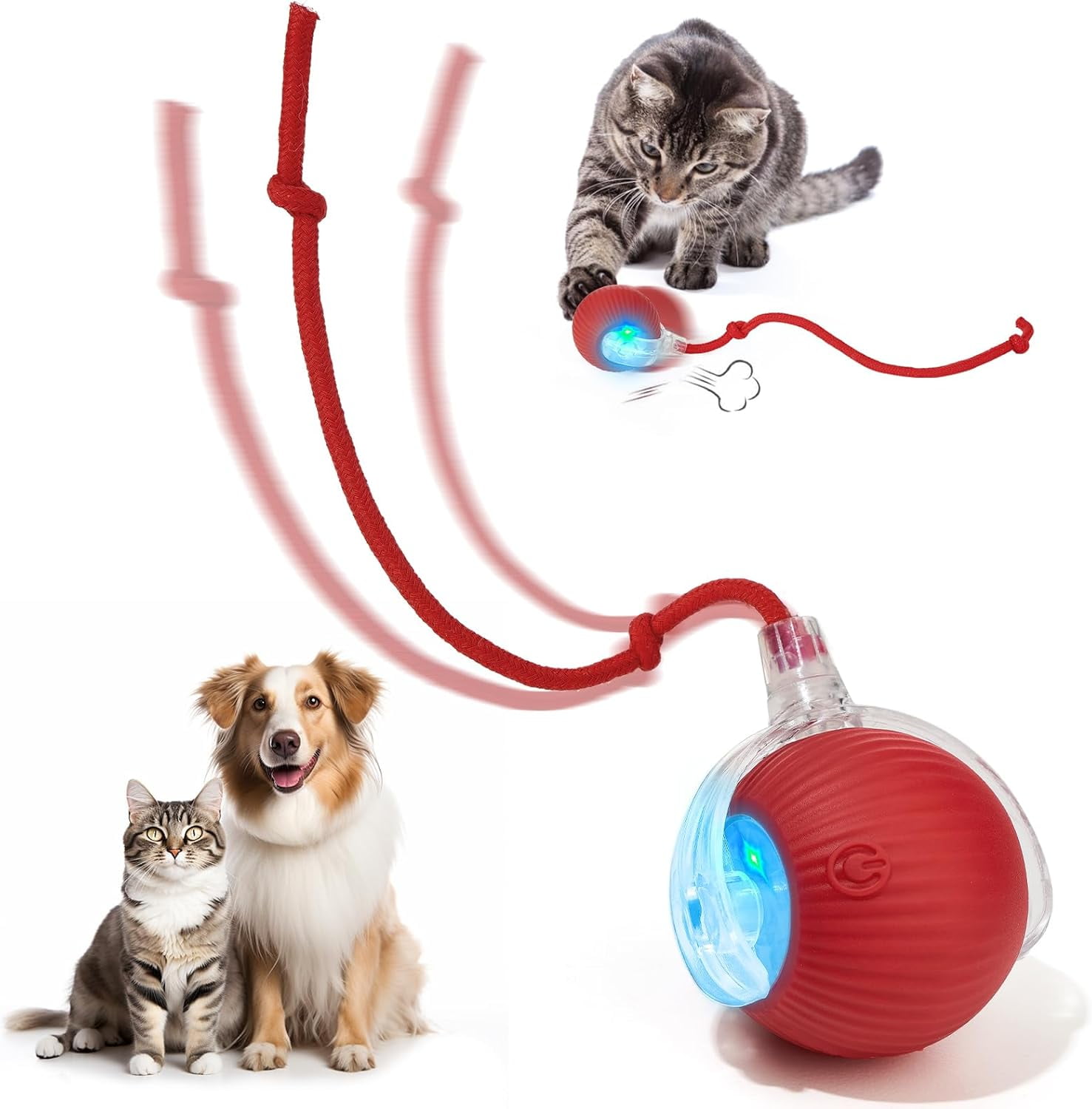 Interactive Dog & Cat Electric Active Toys, Smart Rolling Ball for Dogs ...