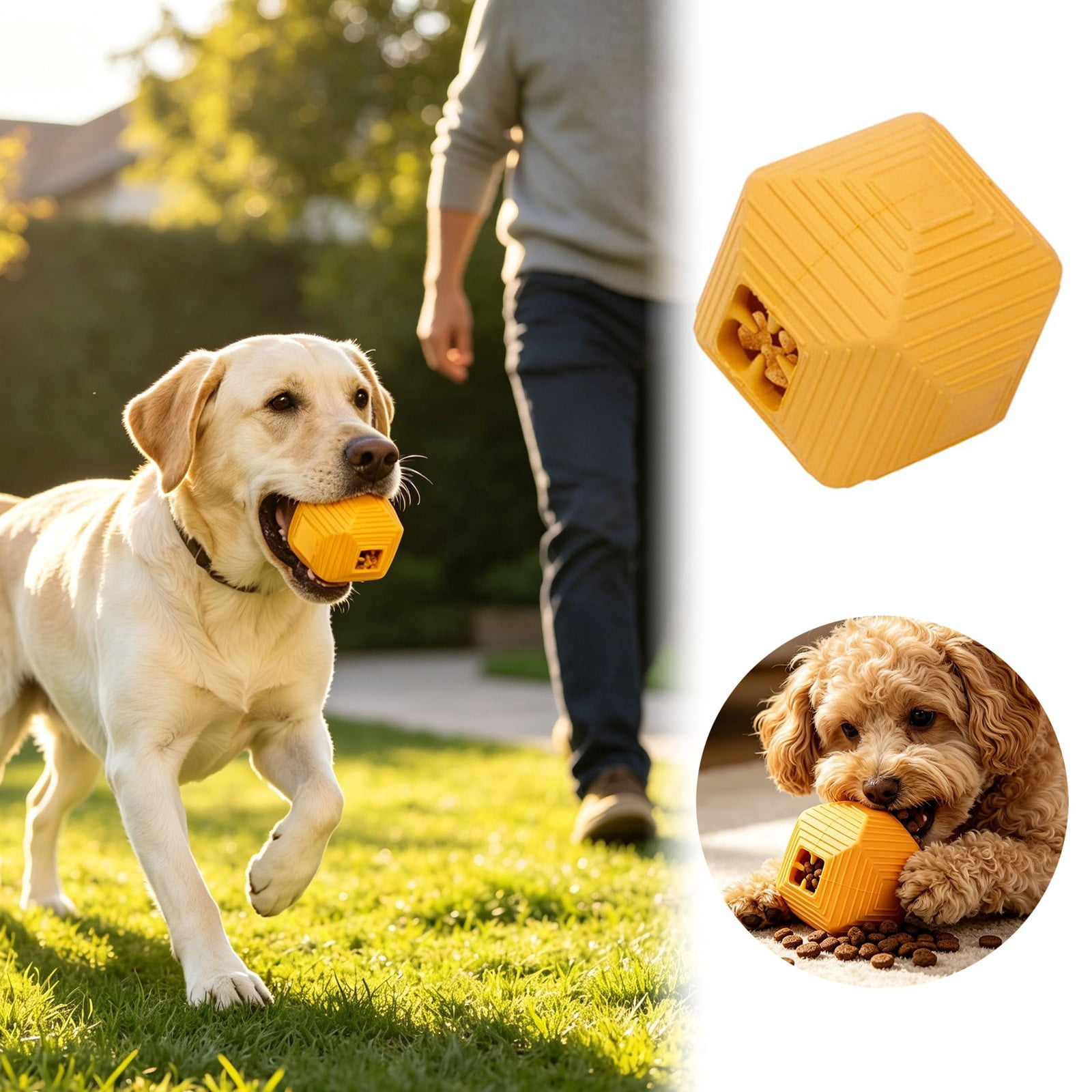 Interactive Dog Puzzle Toy Puppy Treat Dispenser Toy Pet Tough Teething ...