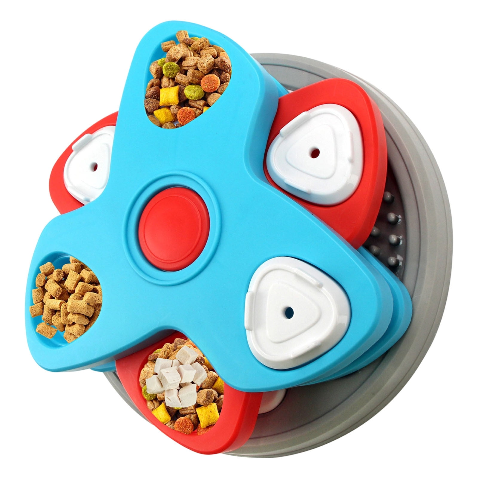 Interactive Dog Puzzle Toy with Turntable - 3-Tier Mental Stimulation ...