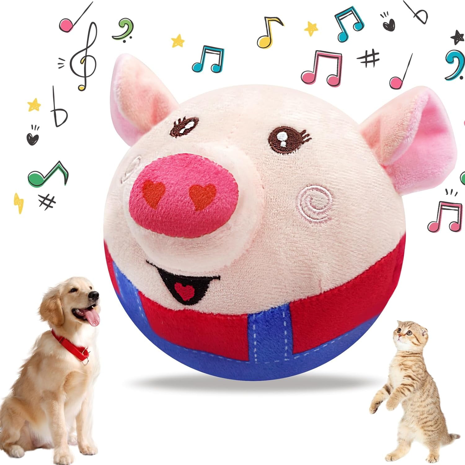 Interactive Dog Toys for Boredom, Squeaky Dog Toys with Automatic ...