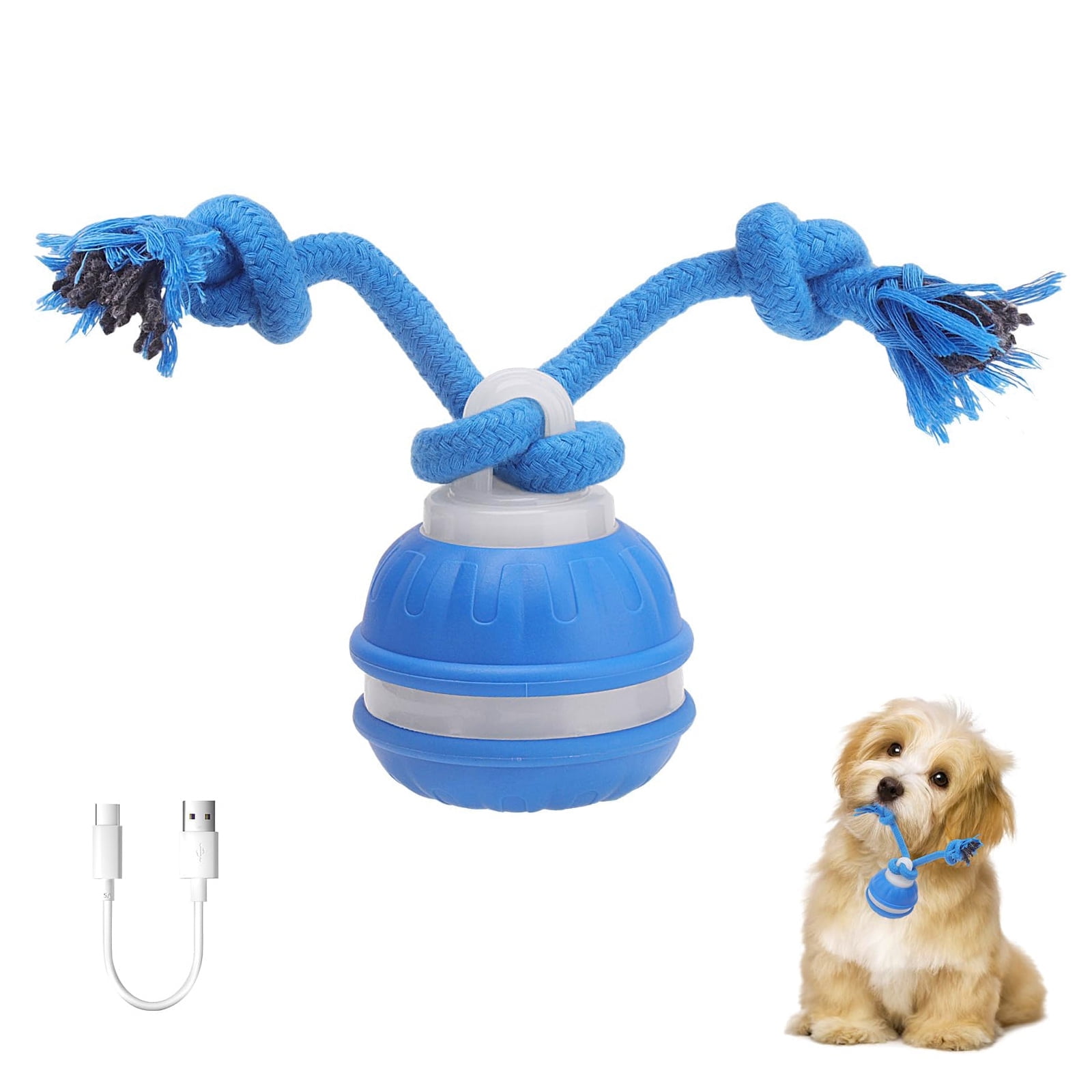 Interactive Dog Toys,Comes with Chew Ropes,Smart Automatic Active ...