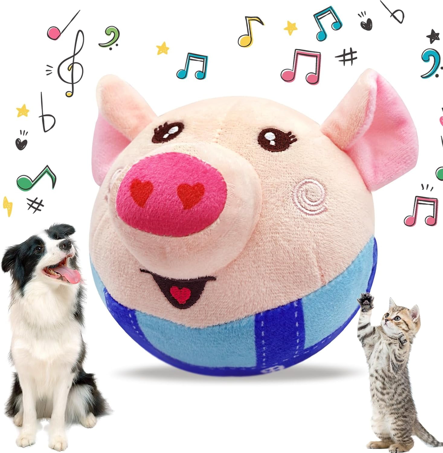 Interactive Dog Toys Pig,Squeaky Dog Toys with Recording and Music ...