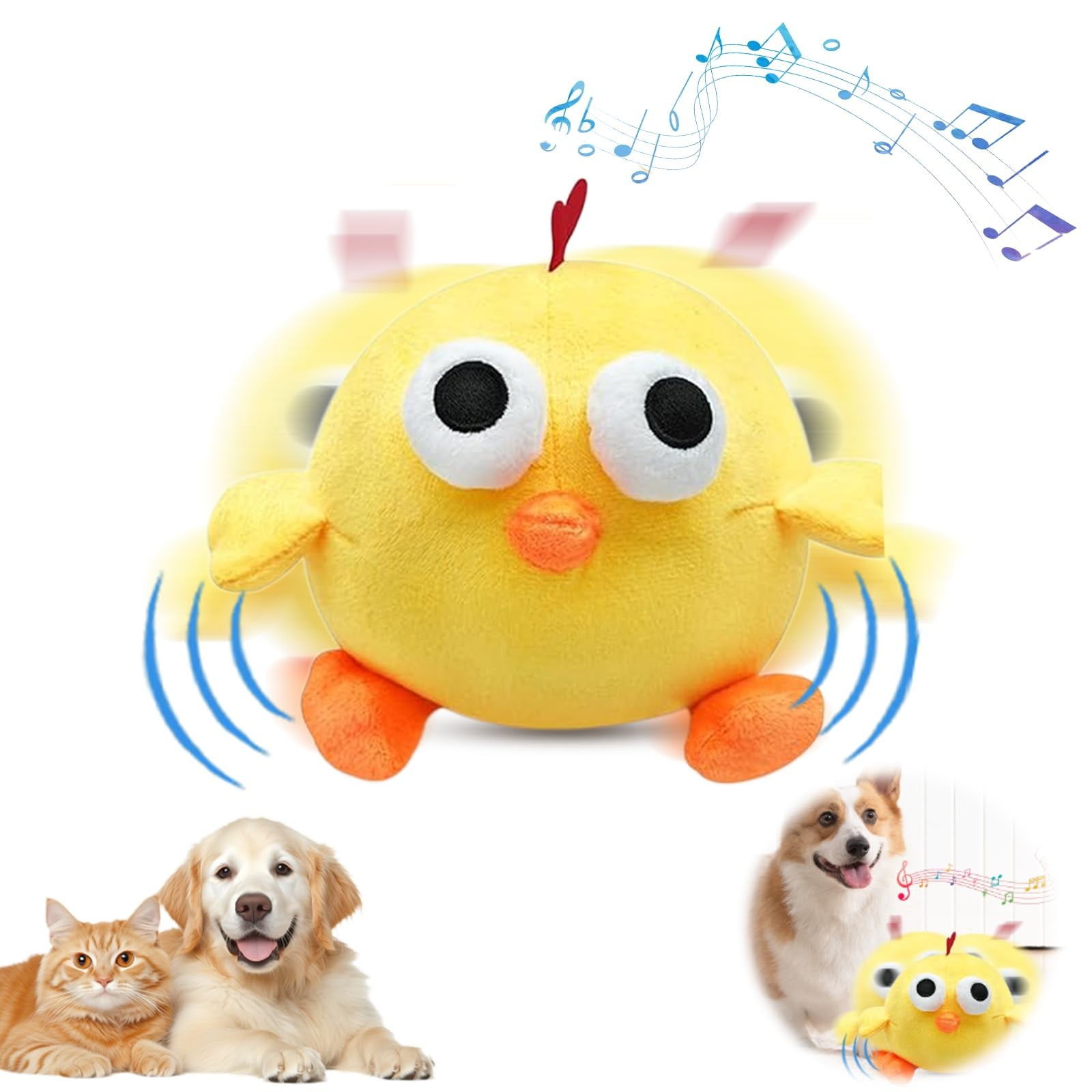 Interactive Dog Toys, Squeaky Dog Toys, Bouncing Interactive Dogs Ball ...