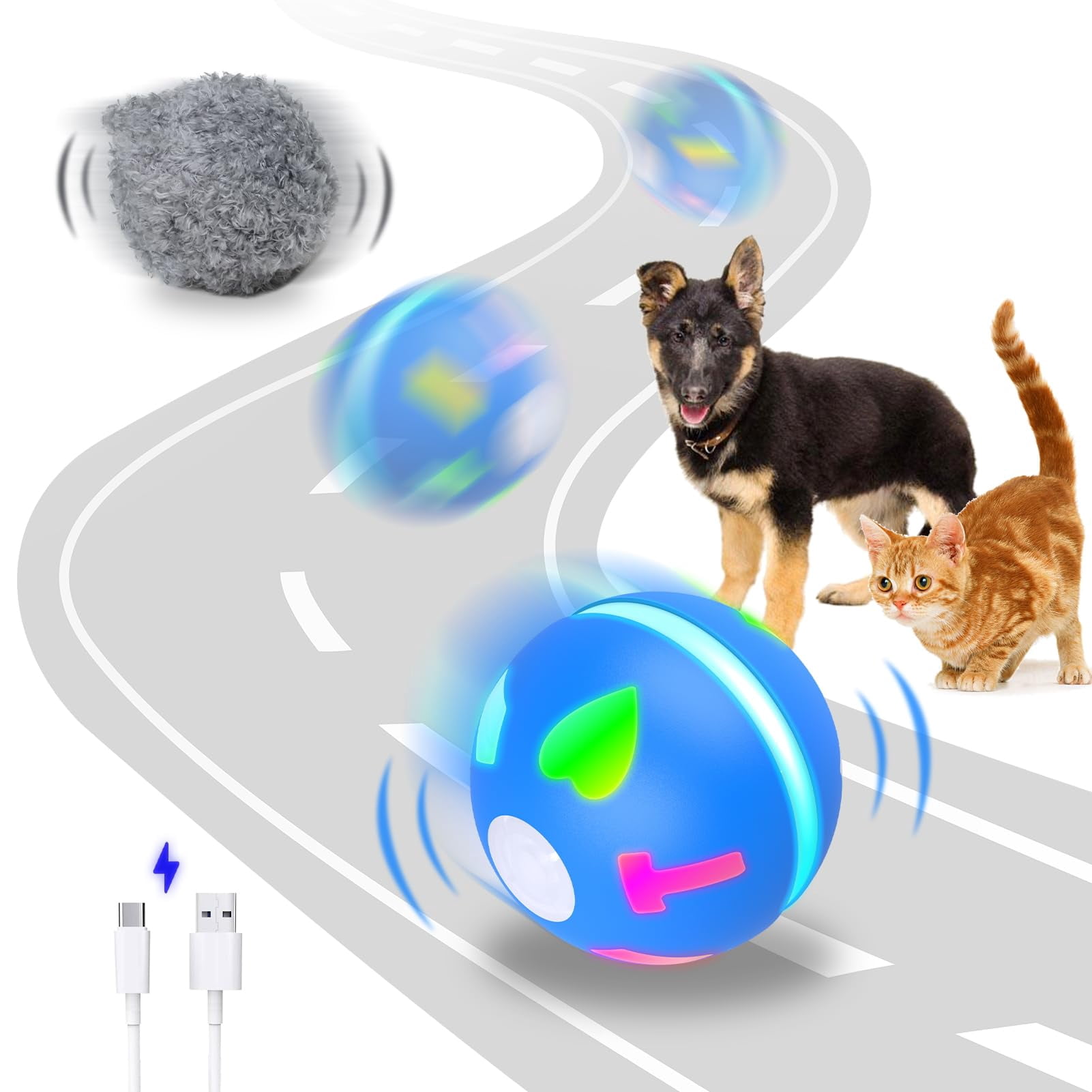 Interactive Dog Toys Wicked Ball Self Moving Motion Activated Ball ...
